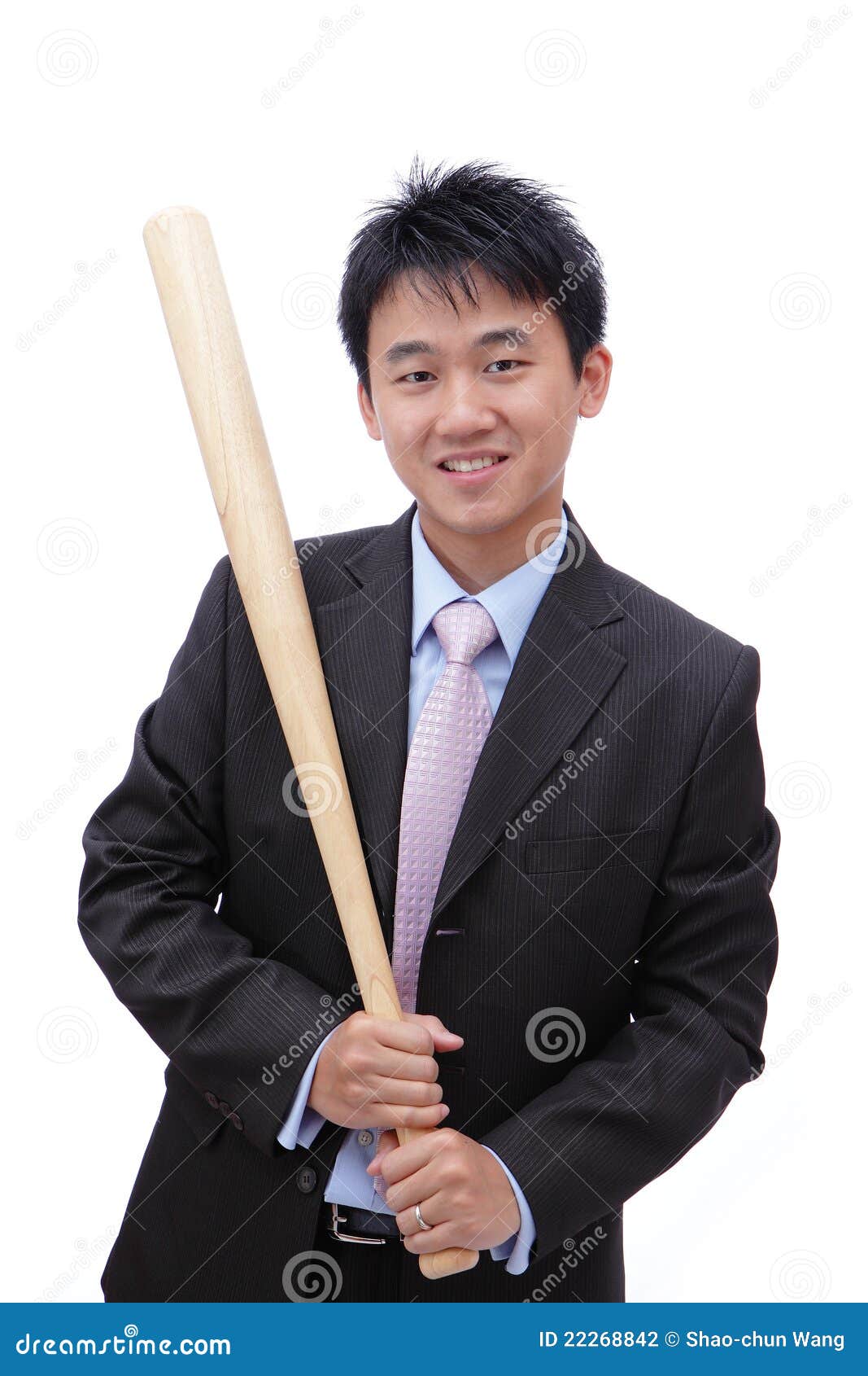 Business Man Take Baseball Bat with Friendly Smile Stock Photo - Image ...