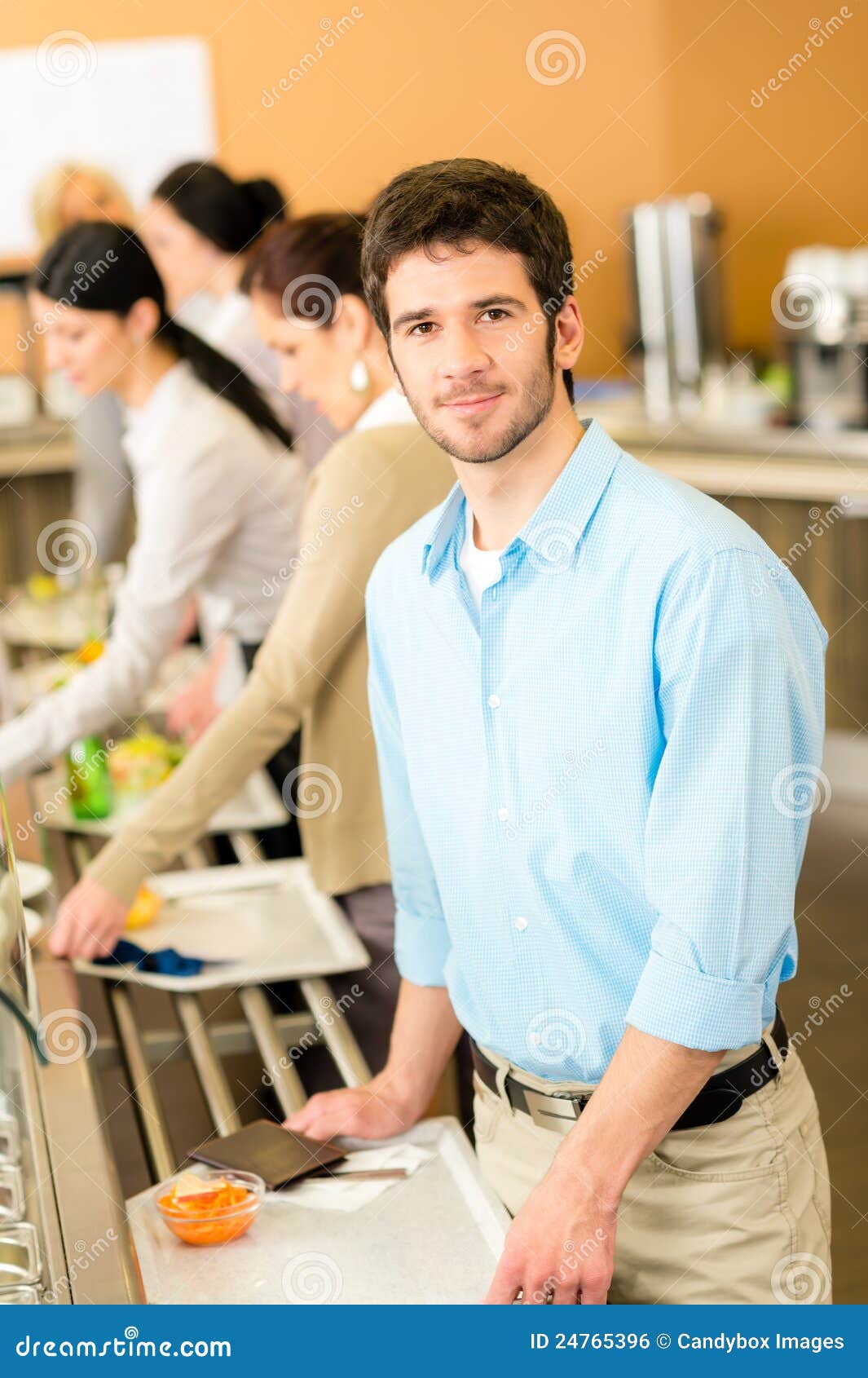 Business Man Take Cafeteria Lunch Food Stock Photo - Image of ...