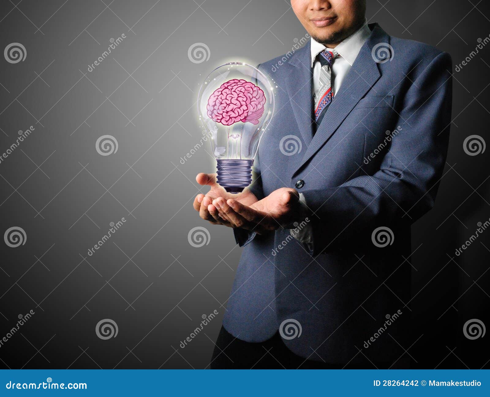 Business Man Take Idea of Business Stock Photo - Image of hand, goal ...