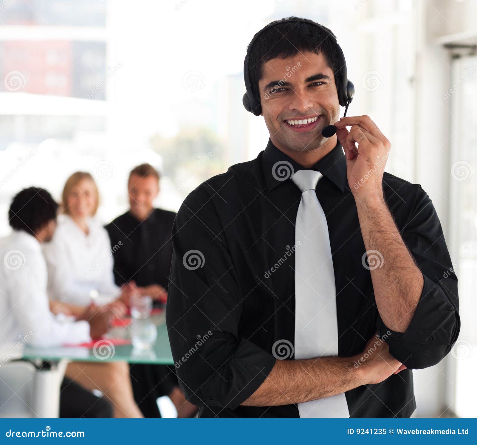 Business Man Talking on a Headset Stock Image - Image of customer ...