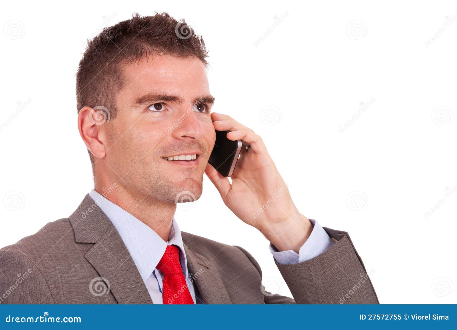Business Man Talking on Mobile Phone Stock Image - Image of adult ...