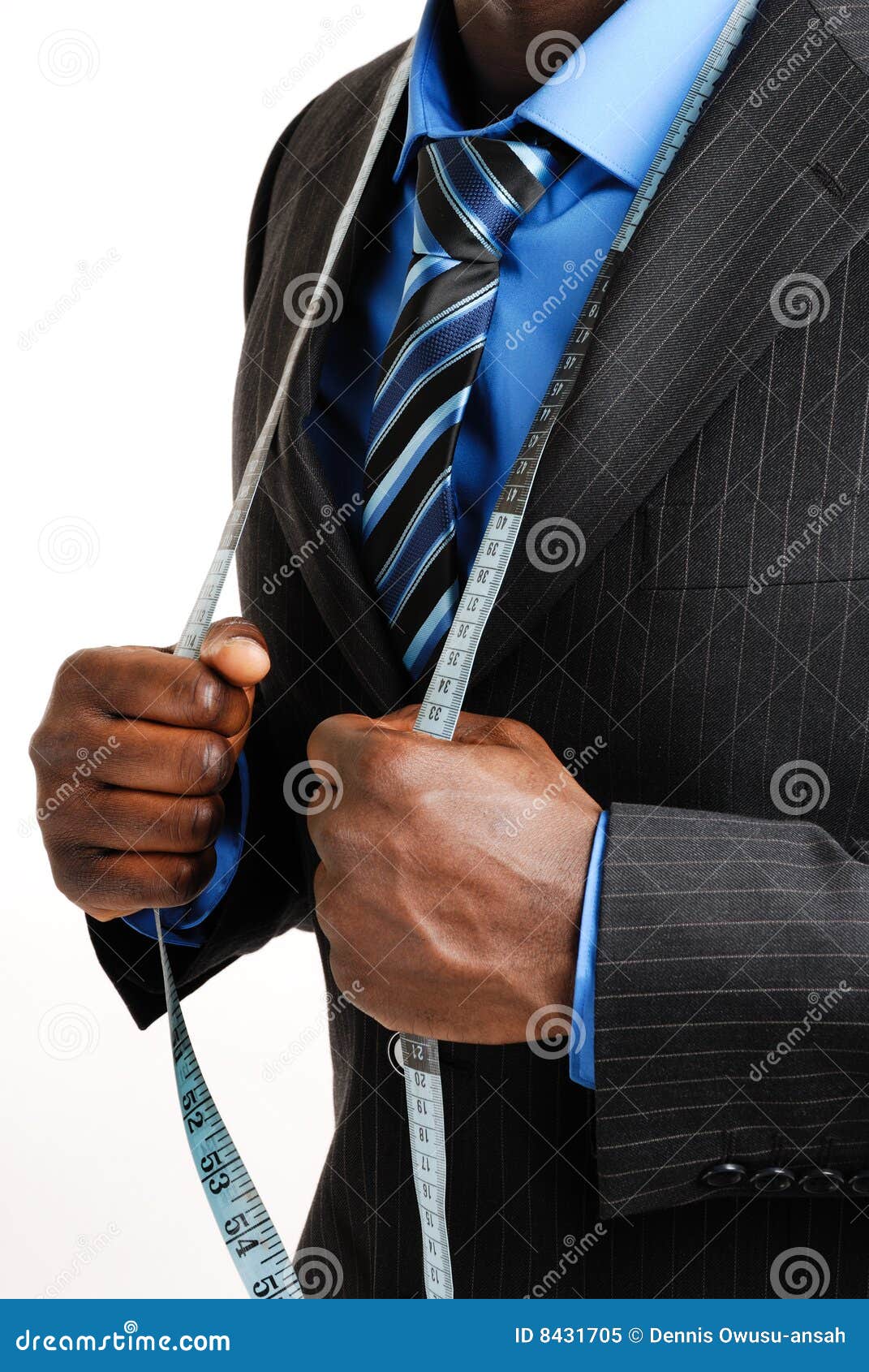 Business Man with Tape Measure Stock Image - Image of collar, ethnic ...
