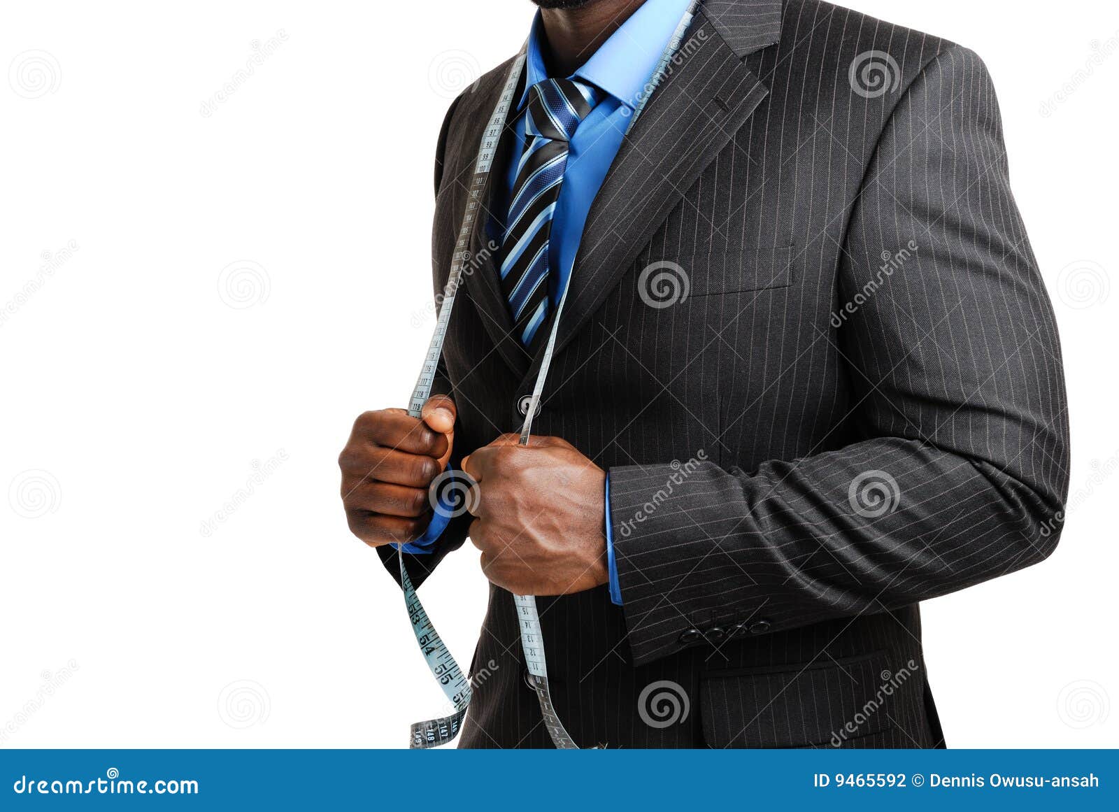 Business Man with Tape Measure Stock Photo - Image of garment ...