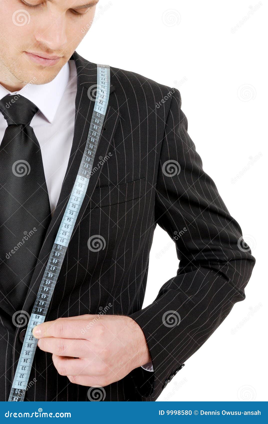 Business Man with Tape Measure Stock Photo - Image of gentleman, outfit ...