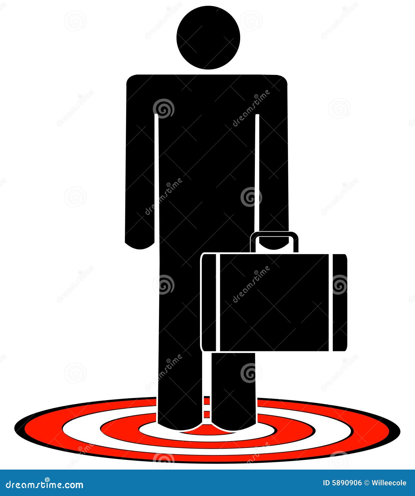 Business man on target stock vector. Illustration of communication ...