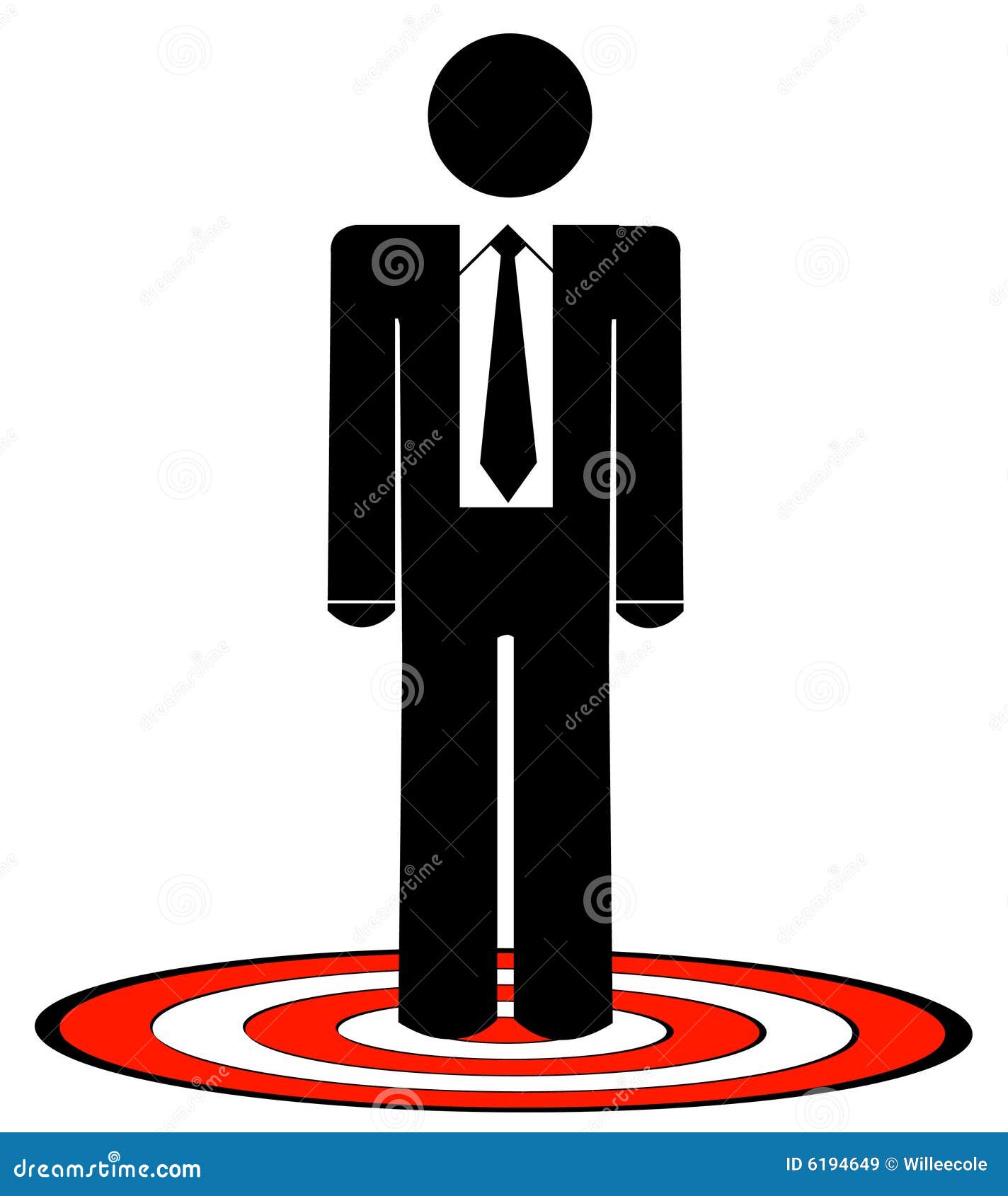 Business man on target stock vector. Illustration of accurate - 6194649