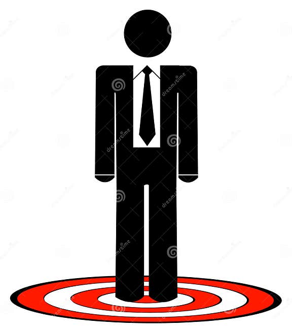 Business man on target stock vector. Illustration of accurate - 6194649