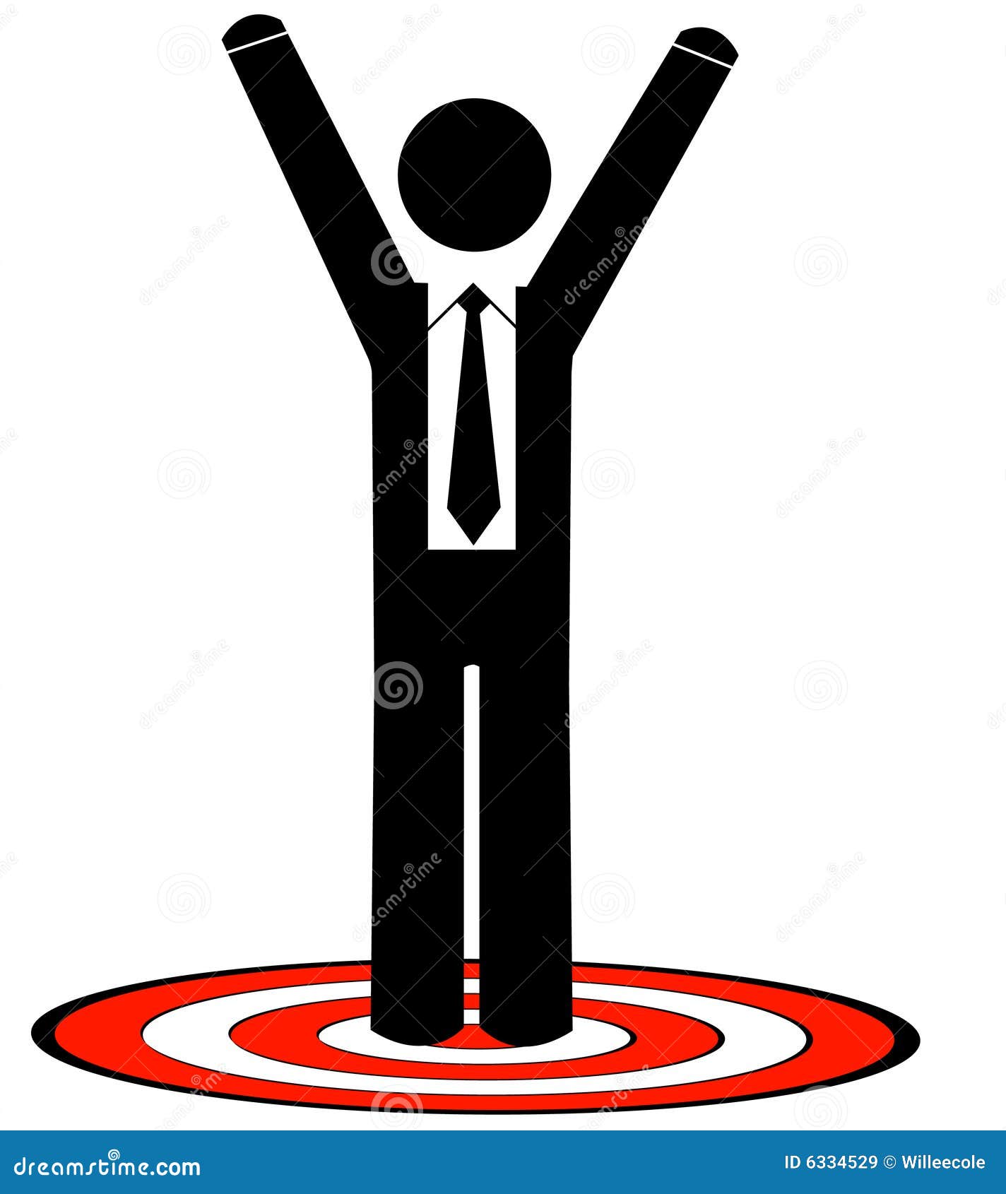 Business man on target stock vector. Illustration of head - 6334529