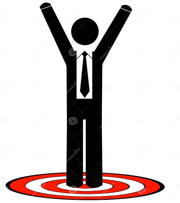 Business man on target stock vector. Illustration of head - 6334529
