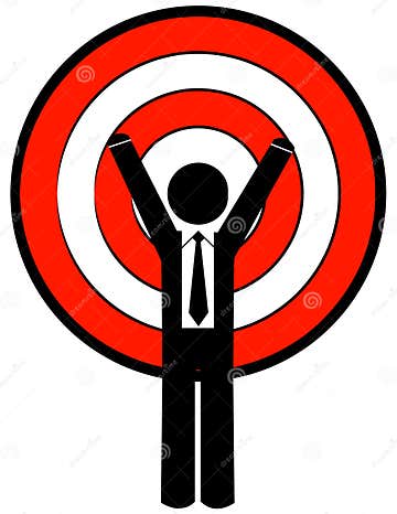 Business man on target stock vector. Illustration of vector - 6411257