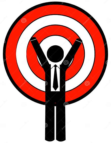 Business man on target stock vector. Illustration of vector - 6411257