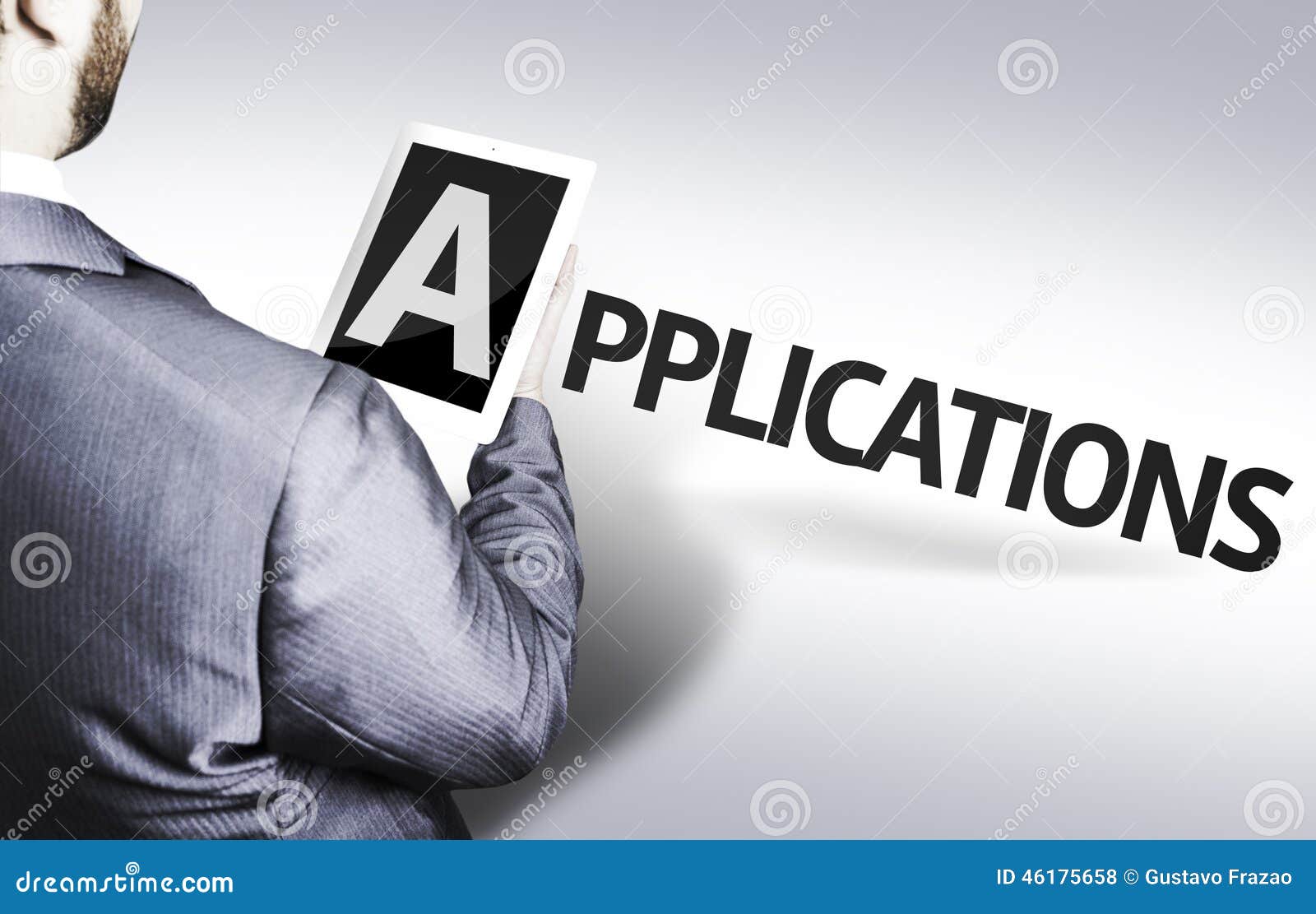 Business Man with the Text Applications in a Concept Image Stock Photo ...