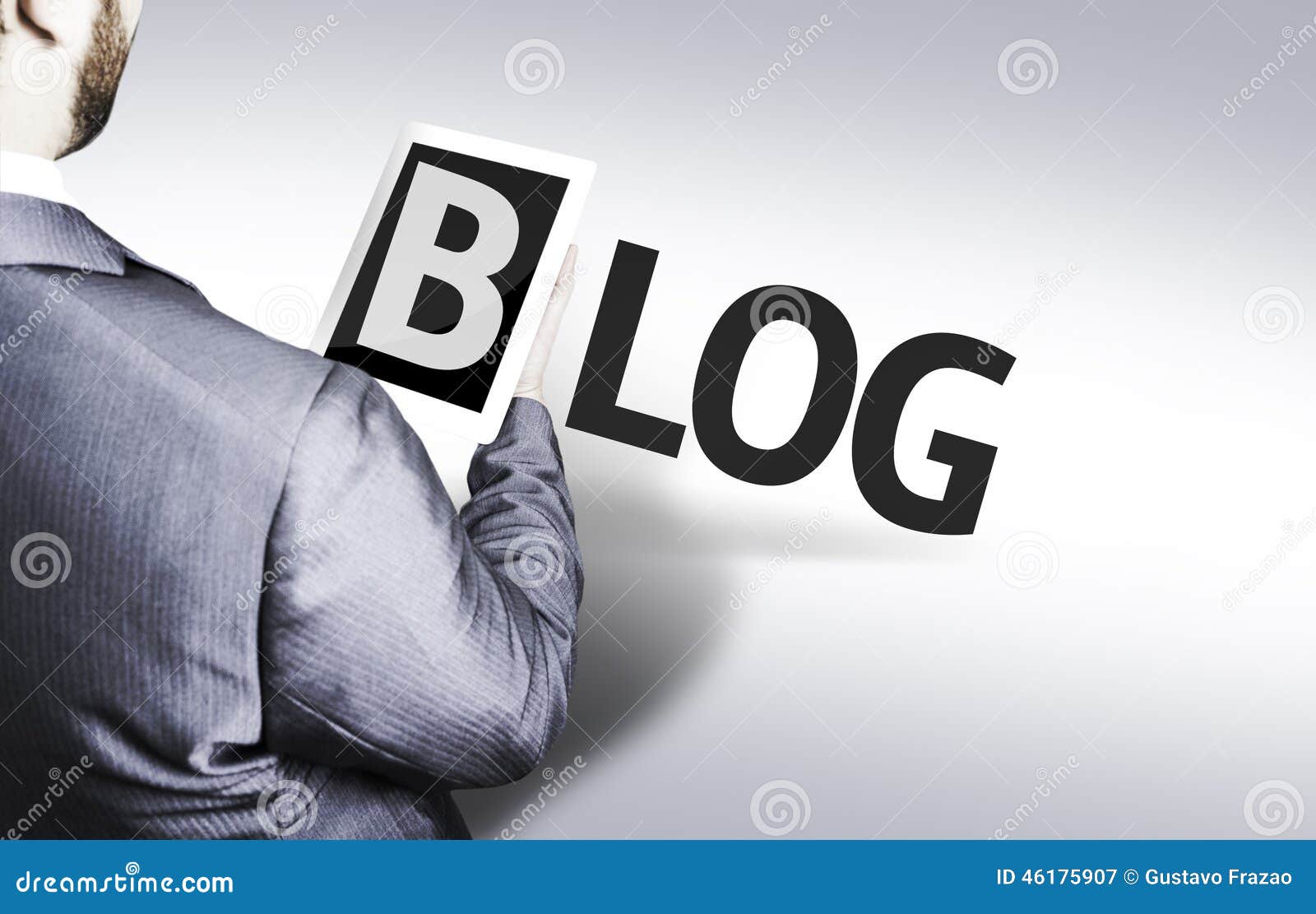 Business Man with the Text Blog in a Concept Image Stock Image - Image ...