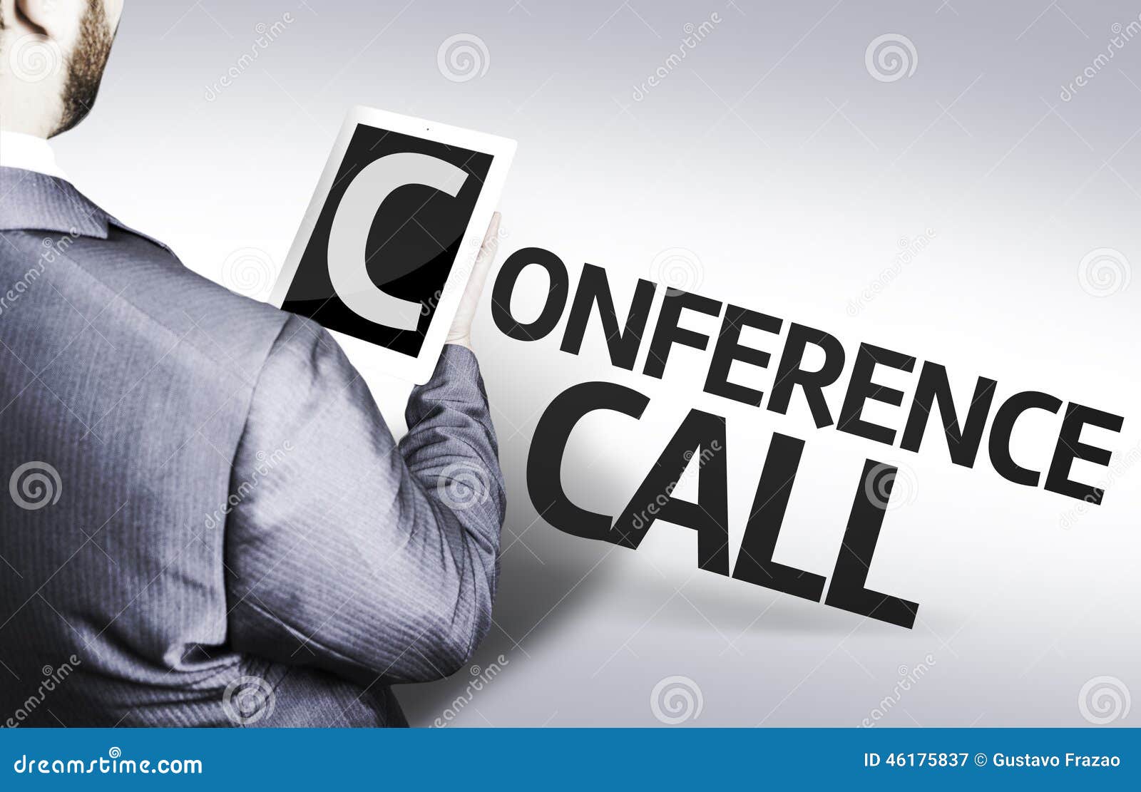 Business Man with the Text Conference Call in a Concept Image Stock ...