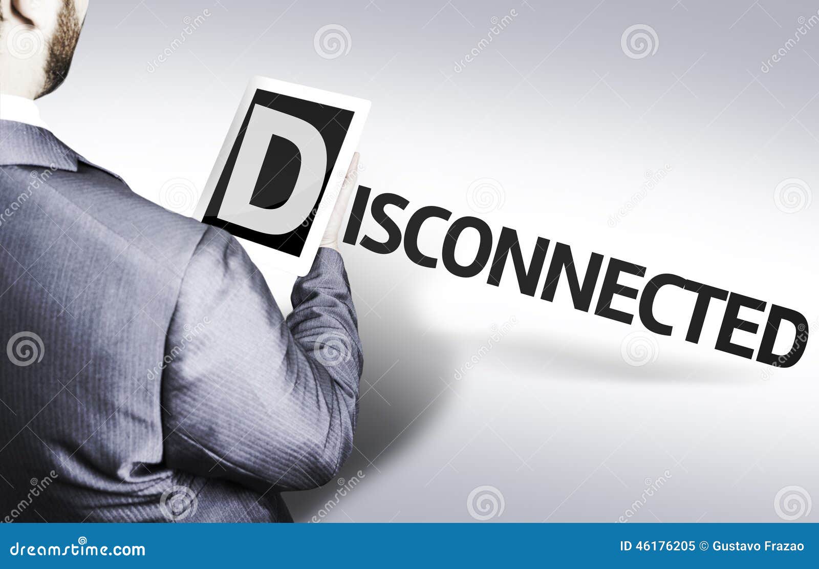 Business Man with the Text Disconnected in a Concept Image Stock Image ...