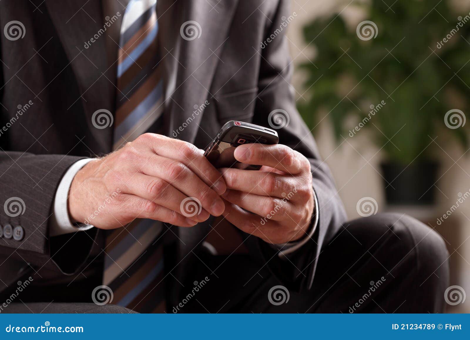 Business Man Text Messaging Stock Image - Image of horizontal, typing ...