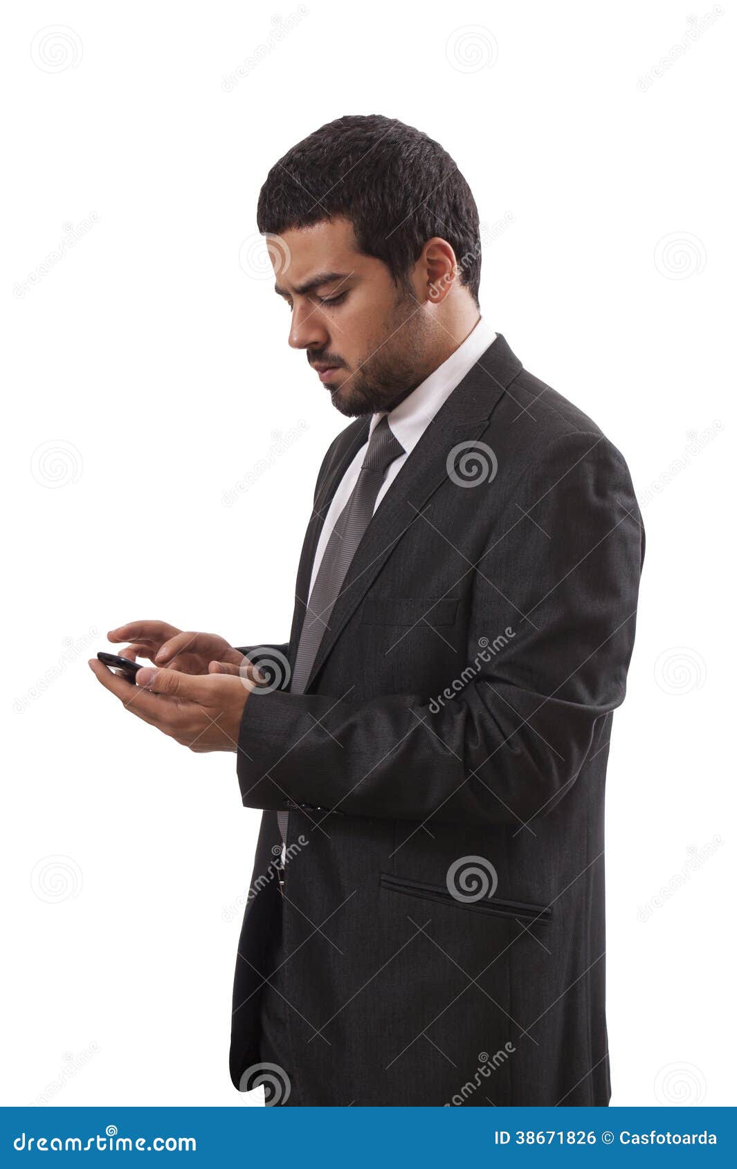 Business Man Text Messaging Stock Photo - Image of businessman, collar ...