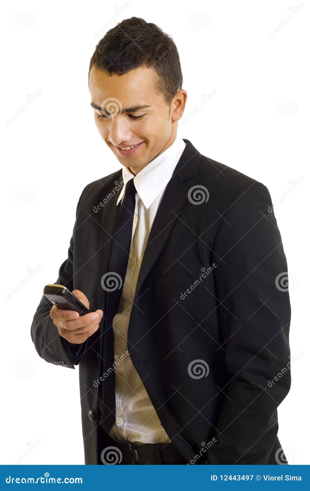 Business man texting stock image. Image of businessperson - 12443497