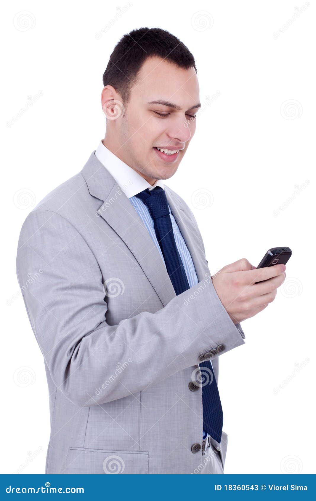 Business man texting stock image. Image of business, message - 18360543