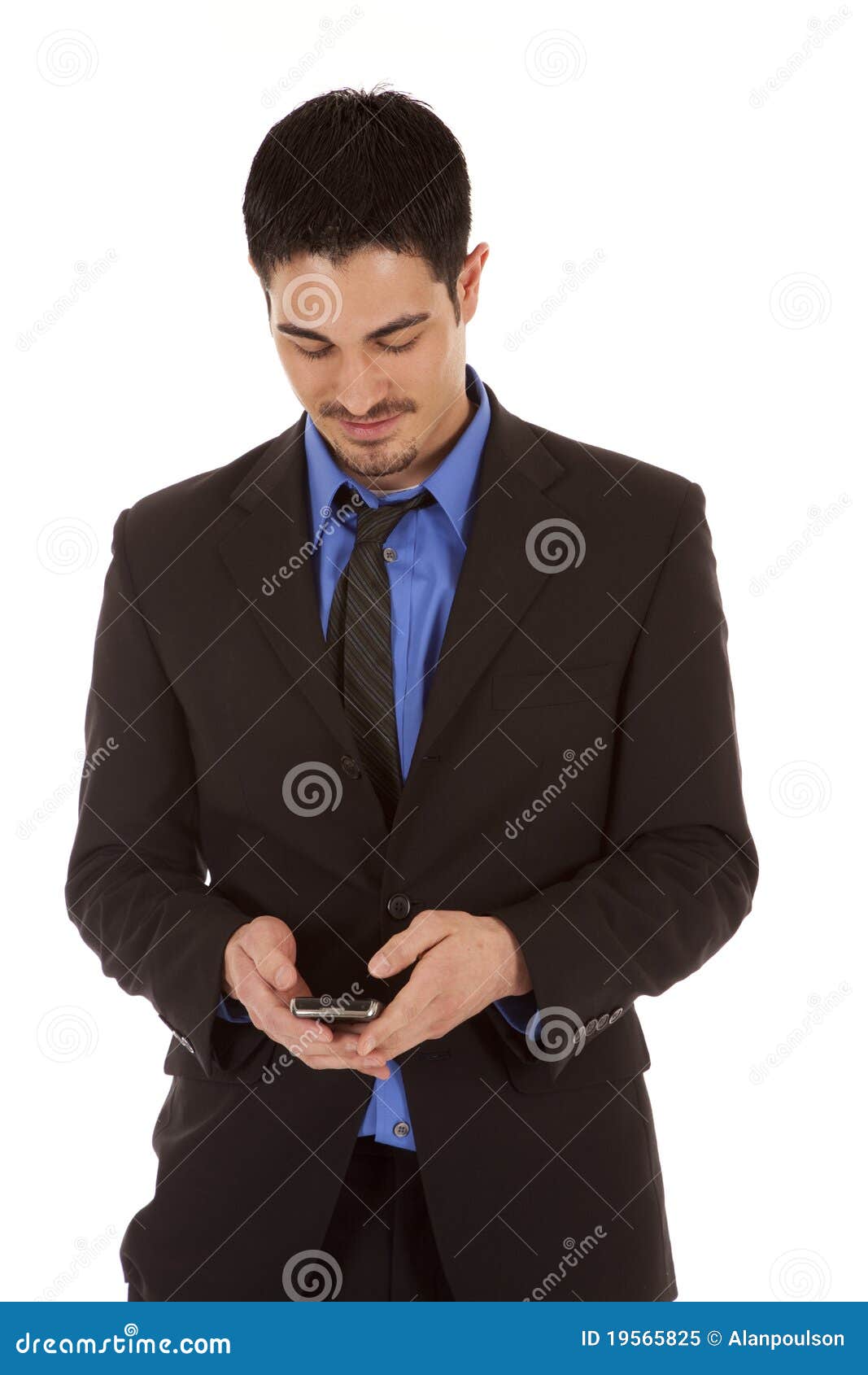 Business man texting stock image. Image of blue, executive - 19565825
