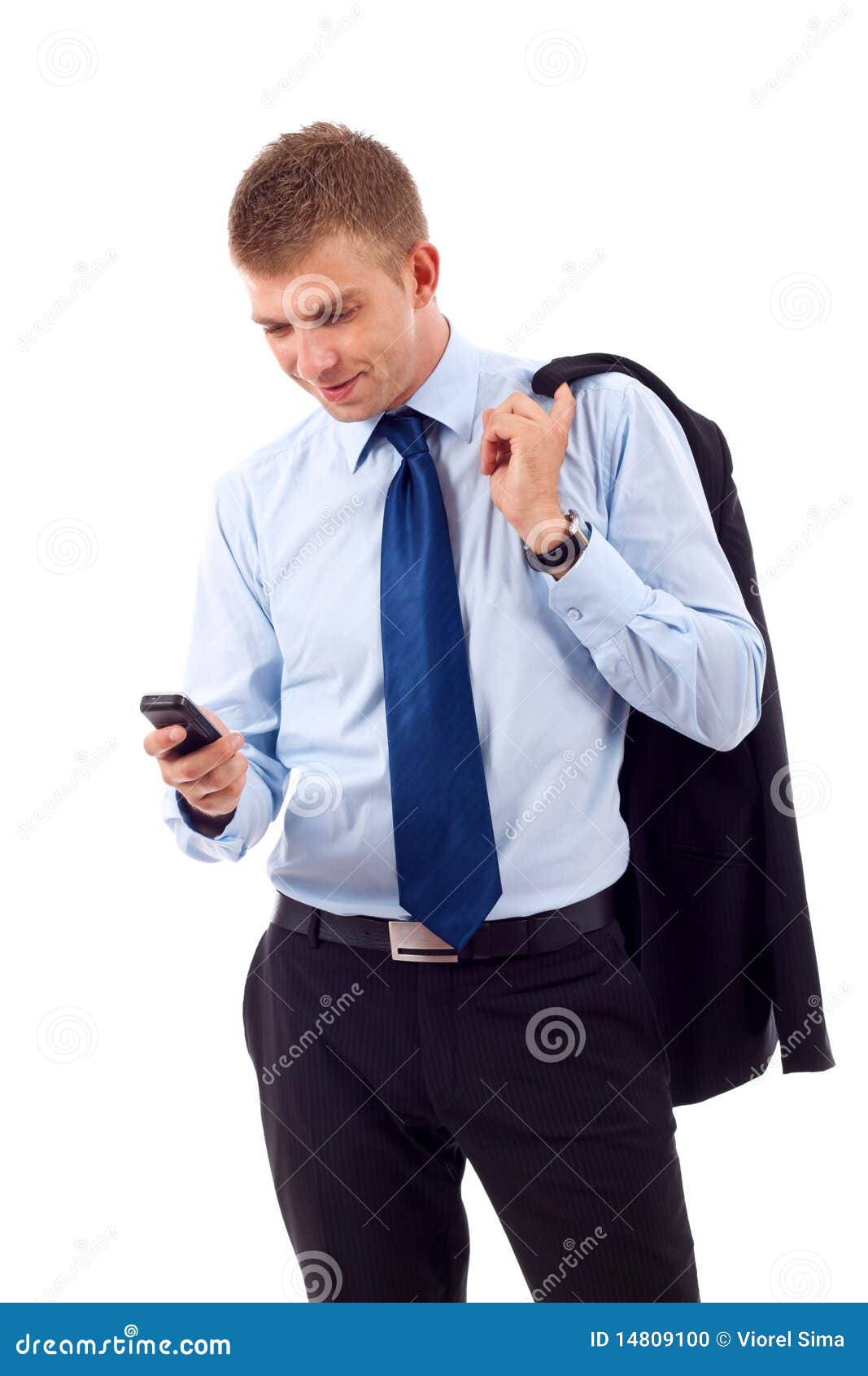 Business Man Texting on Phone Stock Photo - Image of executive, manager ...