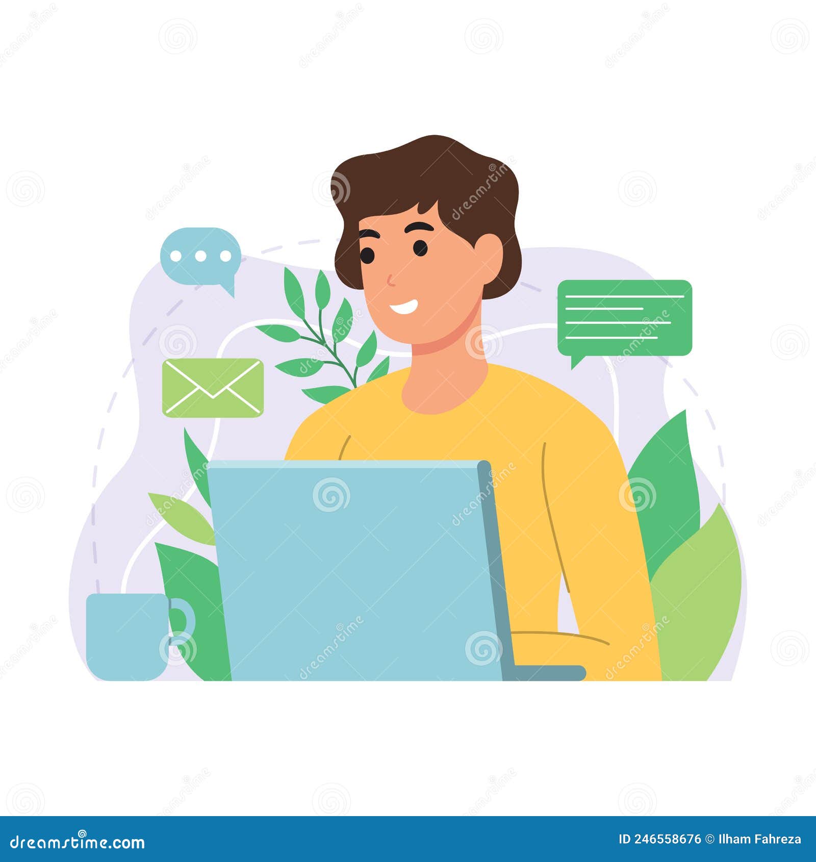 Business Man Think of Creative Ideas Illustration Stock Vector ...