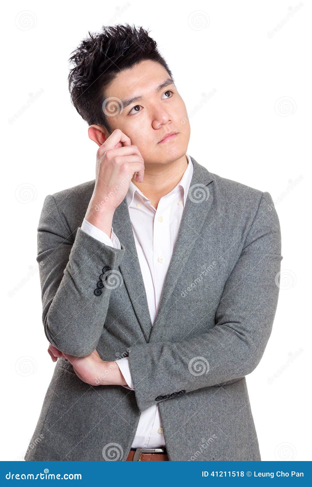Business man think stock photo. Image of hand, looking - 41211518