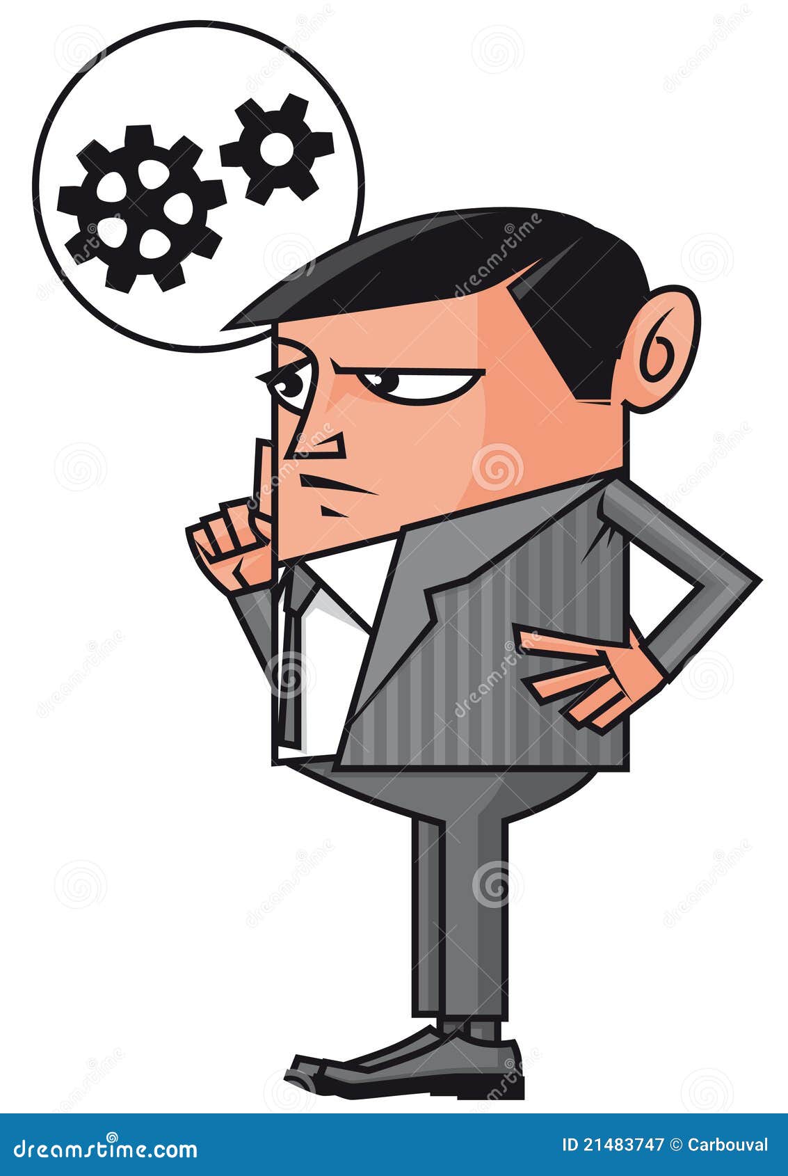 Business man thinking stock vector. Illustration of suit - 21483747