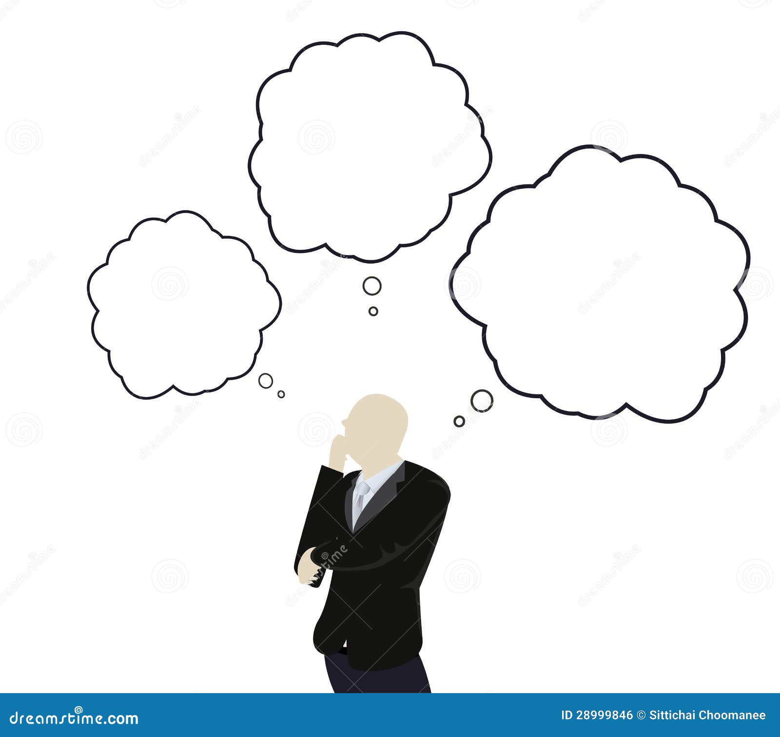 Business Man Thinking stock illustration. Illustration of confident ...