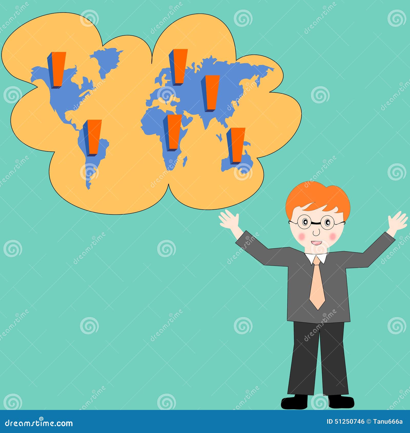 Business Man Thinking about Business Development Worldwide Stock ...