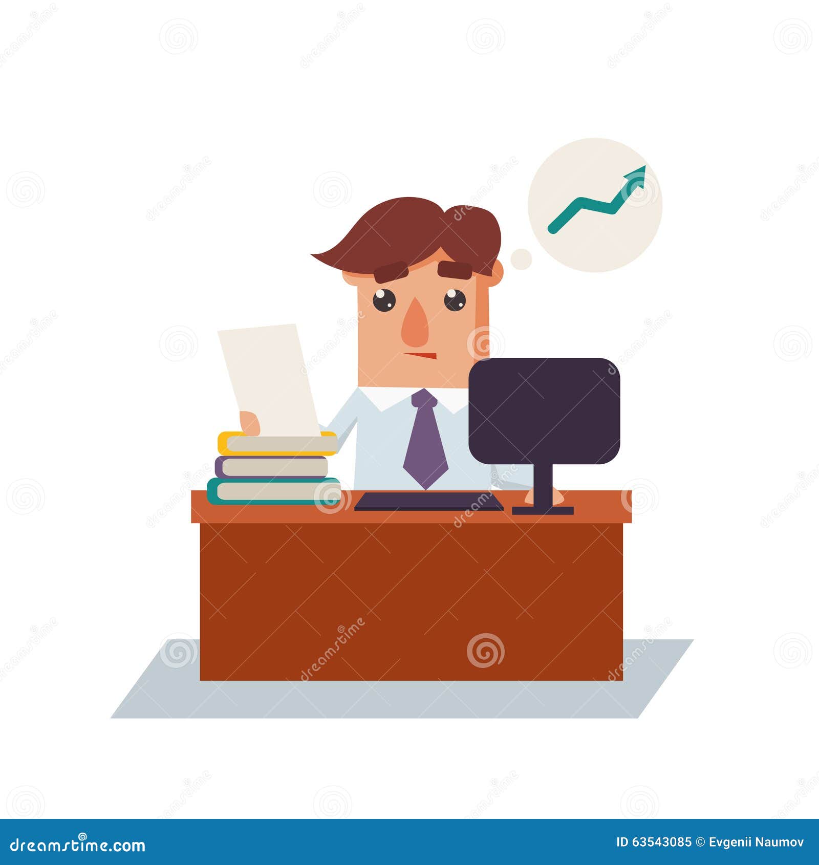 Business Man Thinking Cartoon Character Vector Stock Vector ...