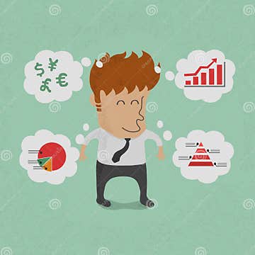 Business Man Thinking of His Plans Stock Vector - Illustration of ...