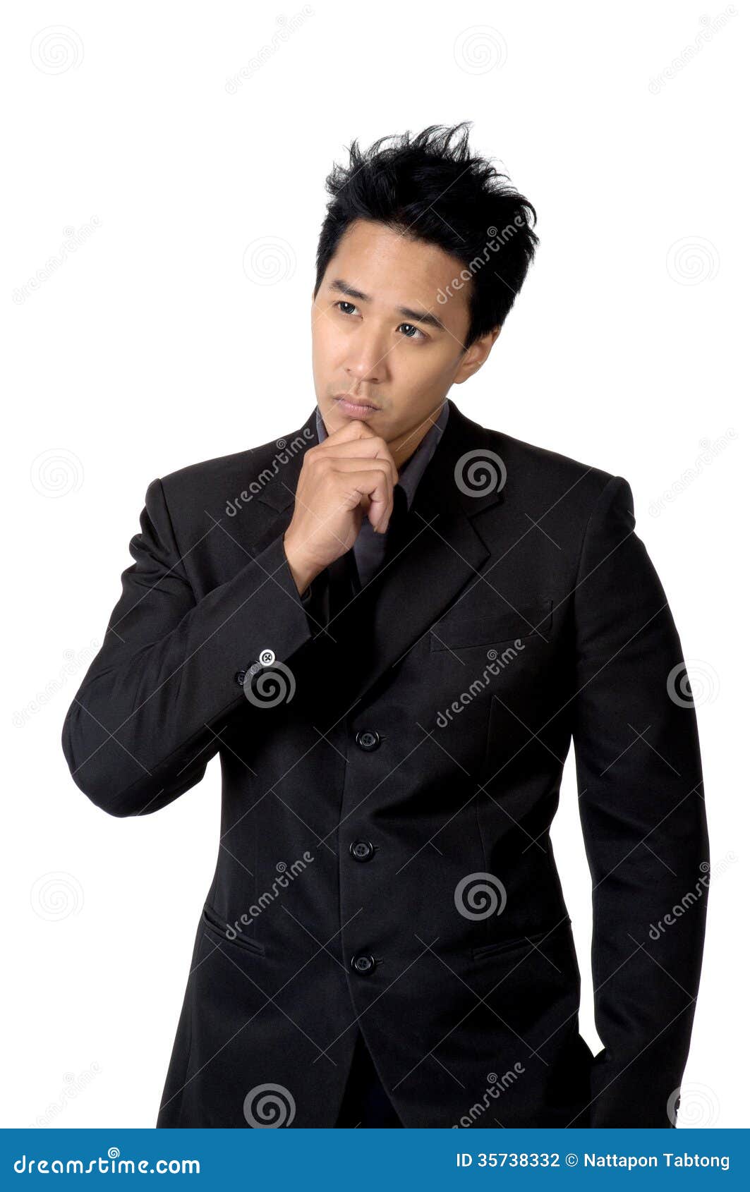 Business man are thinking stock photo. Image of corporate - 35738332