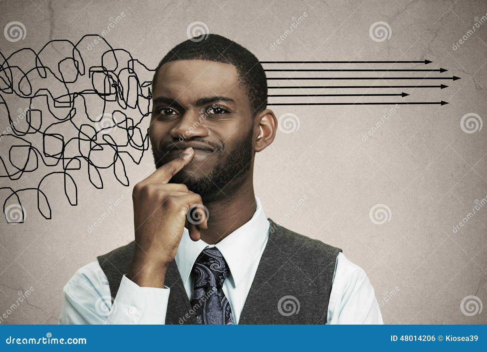 Business Man Thinking, Looking for Solution of Problem Stock Photo ...