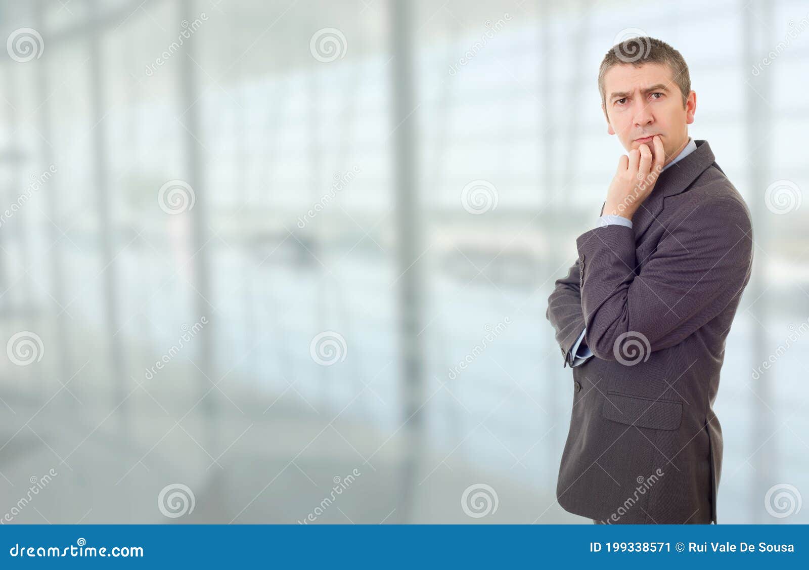 Businessman Thinking at the Office Stock Image - Image of thinking ...