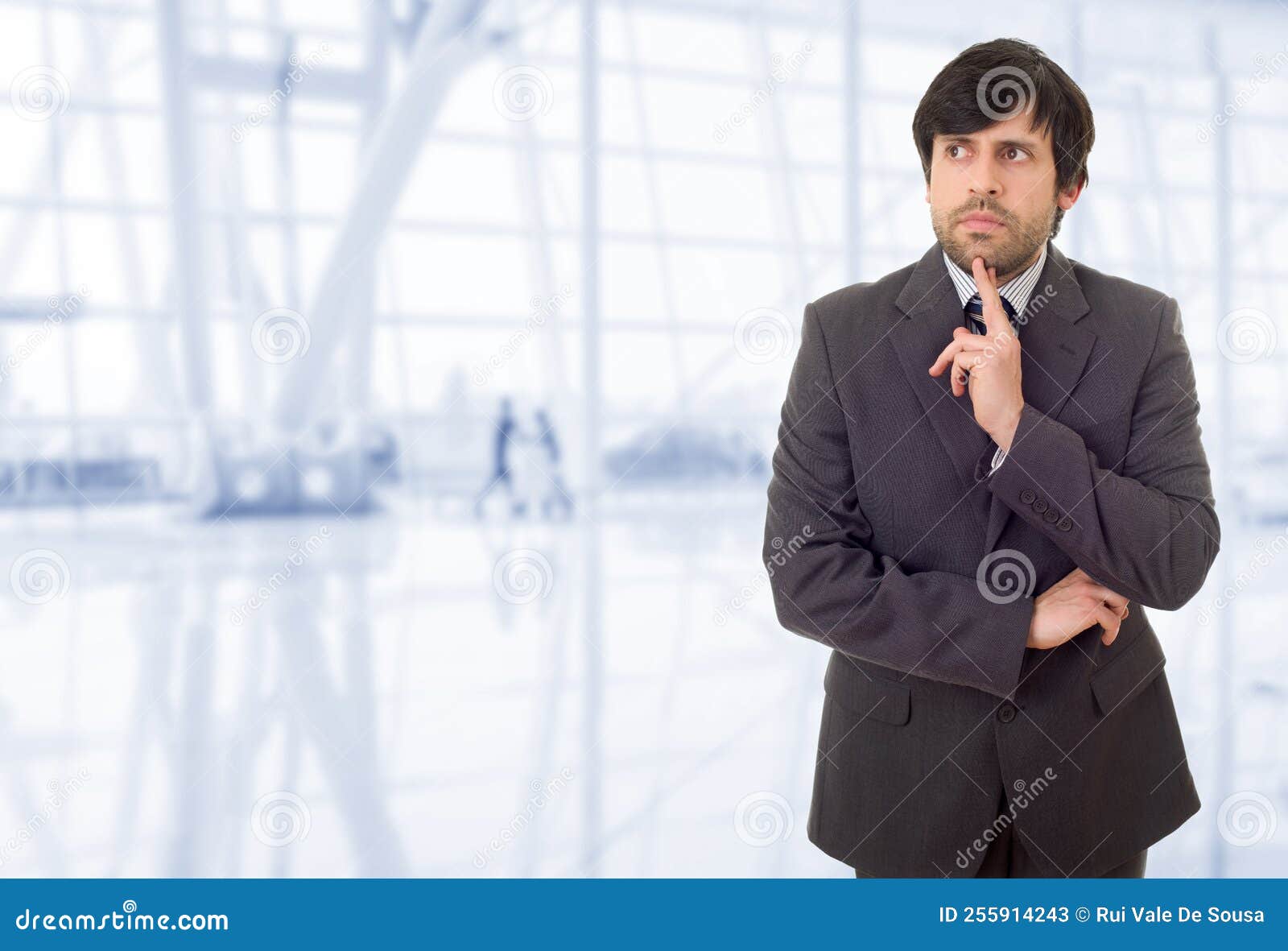 Business Man Thinking at the Office Stock Image - Image of thinking ...