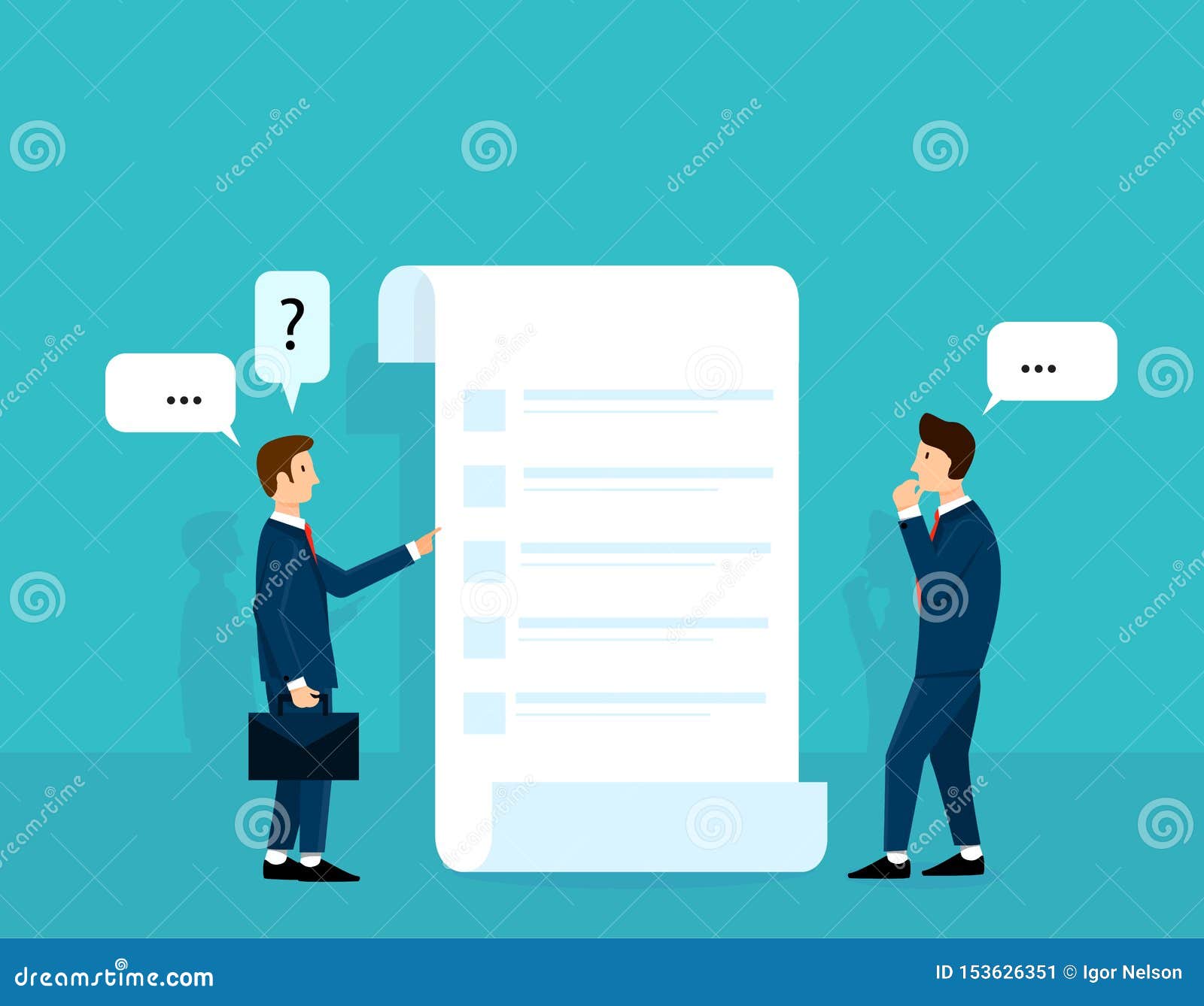 Business Man Thinking about Plan or Order List and Talking with Mentor ...