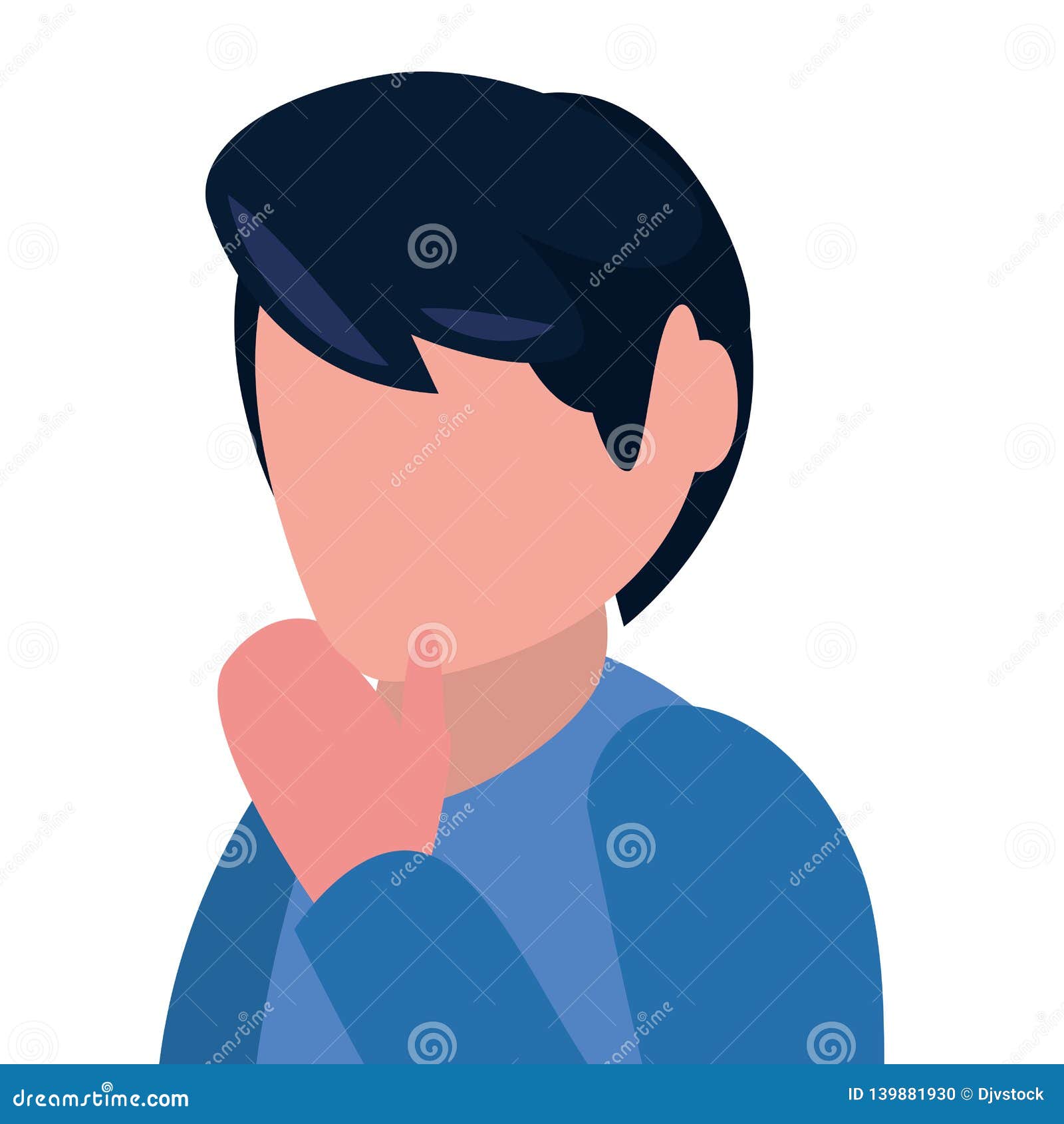 Business man thinking pose stock vector. Illustration of worker - 139881930
