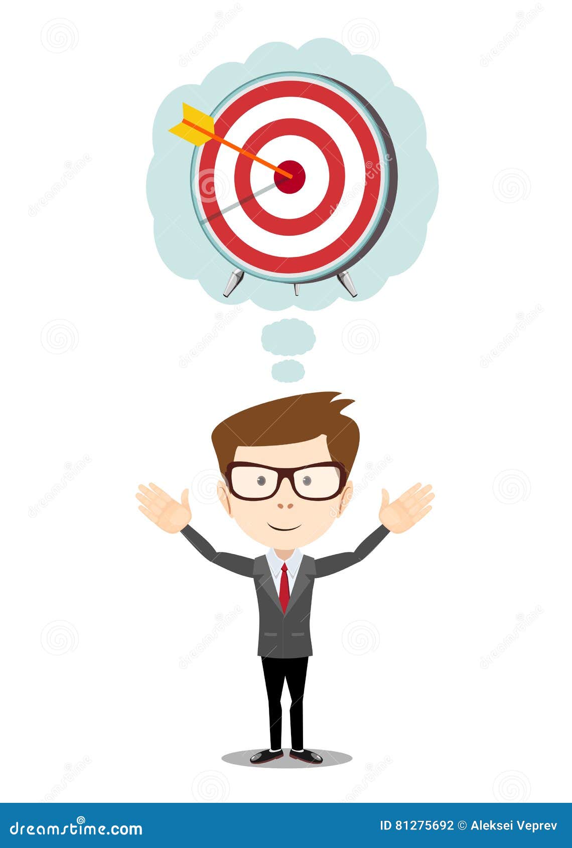 Business Man Thinking about Target Stock Vector - Illustration of ...