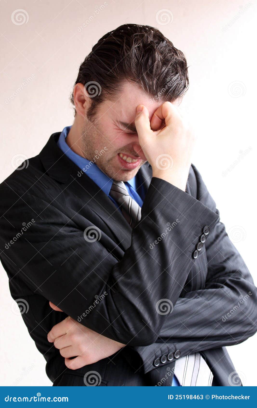 Business Man is Thinking about the Work Stock Image - Image of ...