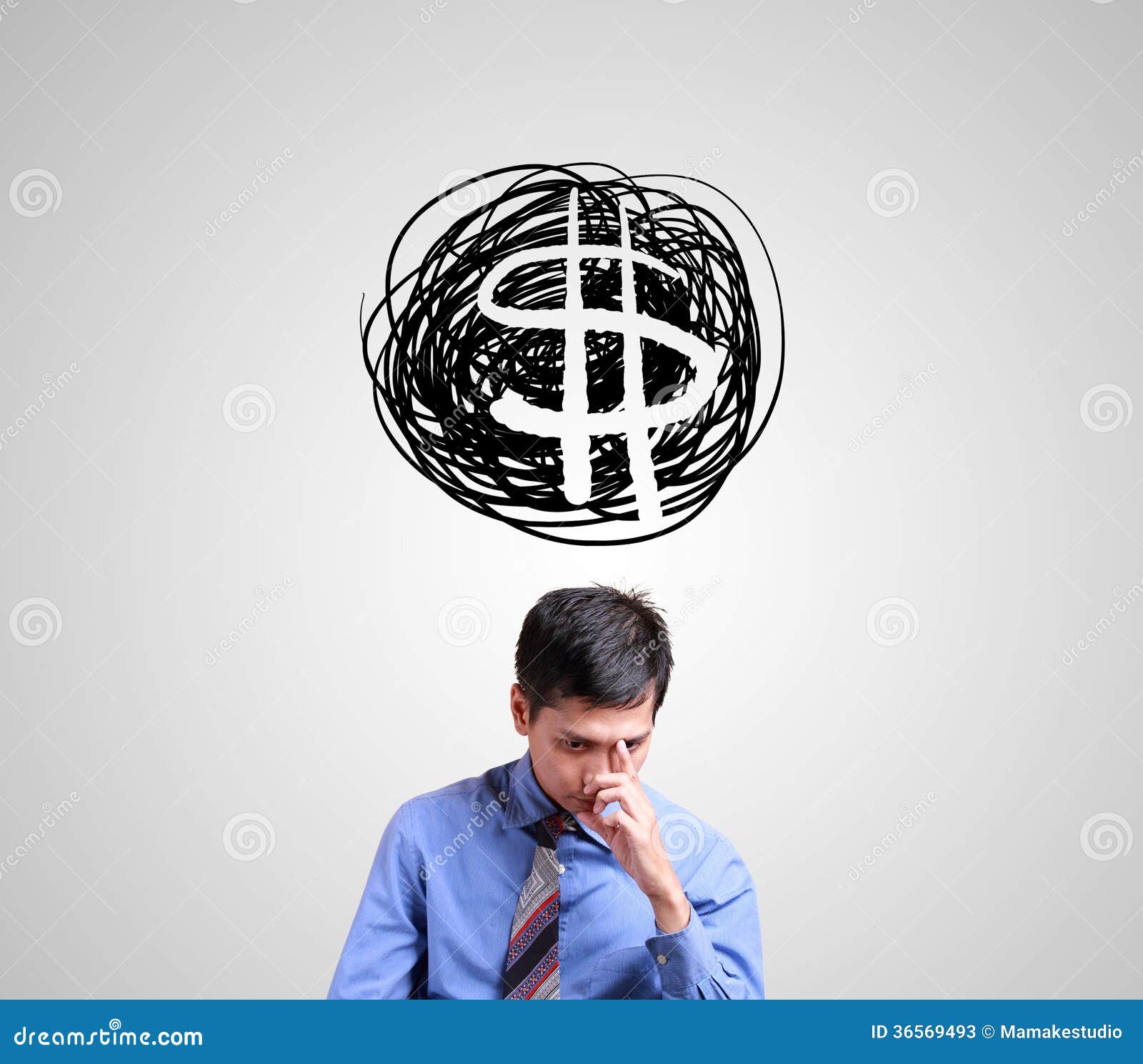 Business Man Thinking about World Finance Stock Image - Image of ...