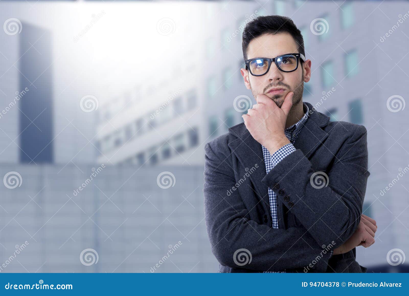 Business Man with Thoughtful Stock Photo - Image of business, office ...