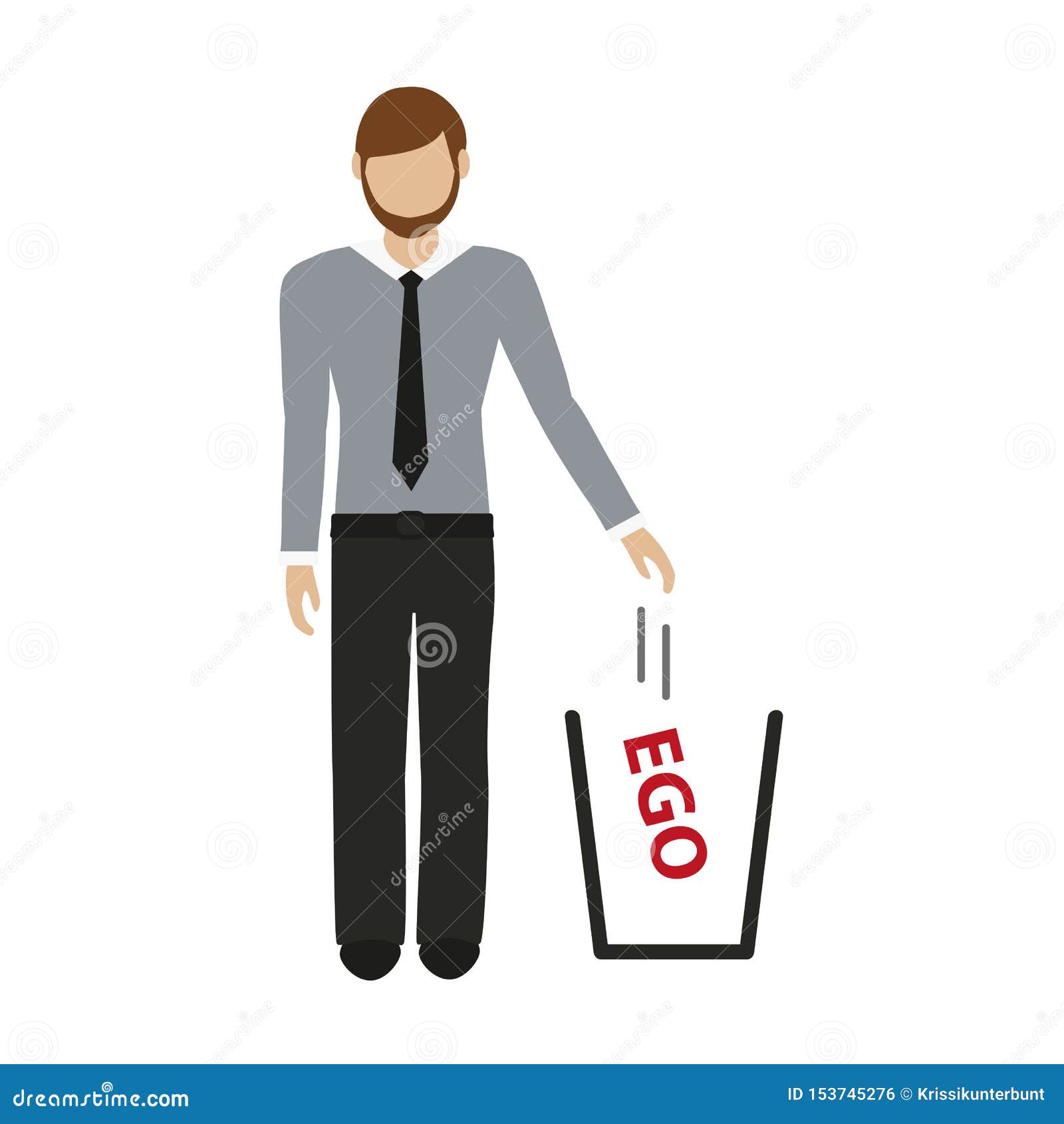 Business Man Throws Ego Away Stock Vector - Illustration of trash ...