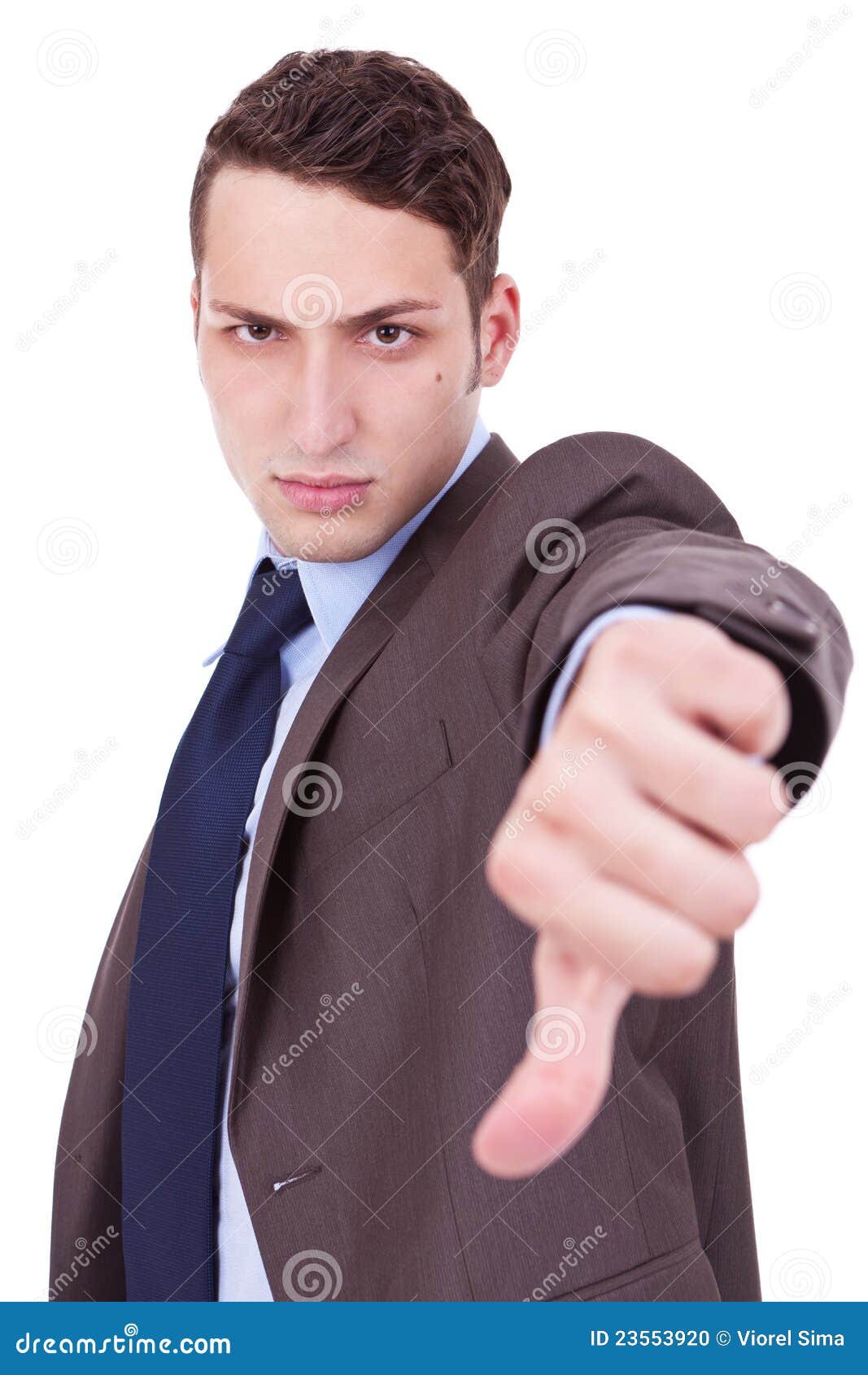 Business Man with Thumbs Down Stock Photo - Image of development ...