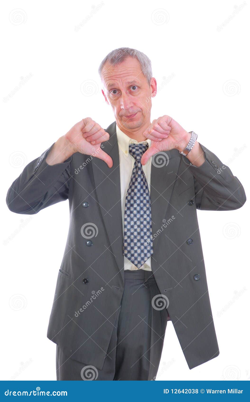 Business Man Thums Down Isolated Stock Photo - Image of dressed, thumbs ...