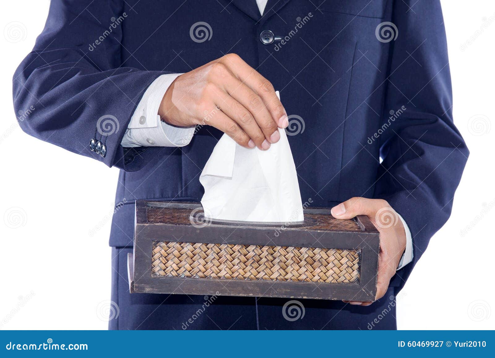 Business man with tissue stock image. Image of executive - 60469927