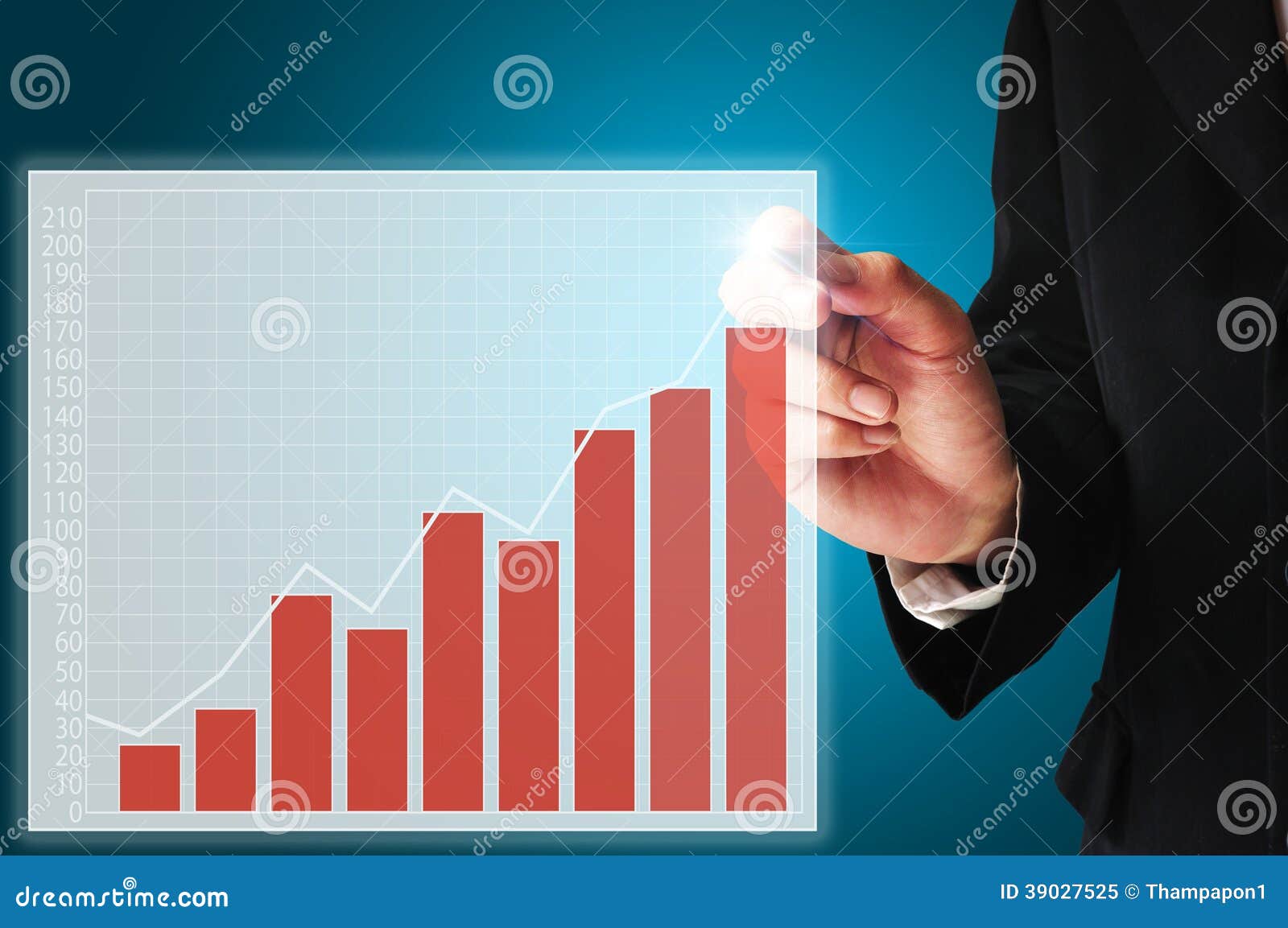 Business Man touch graph stock image. Image of forecasting - 39027525