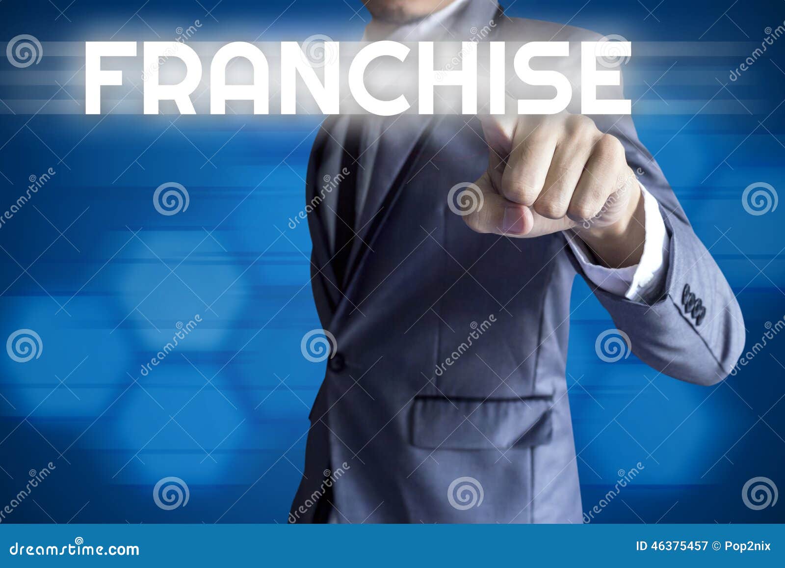 Business Man Touch Modern Interface for Franchise Stock Image - Image ...