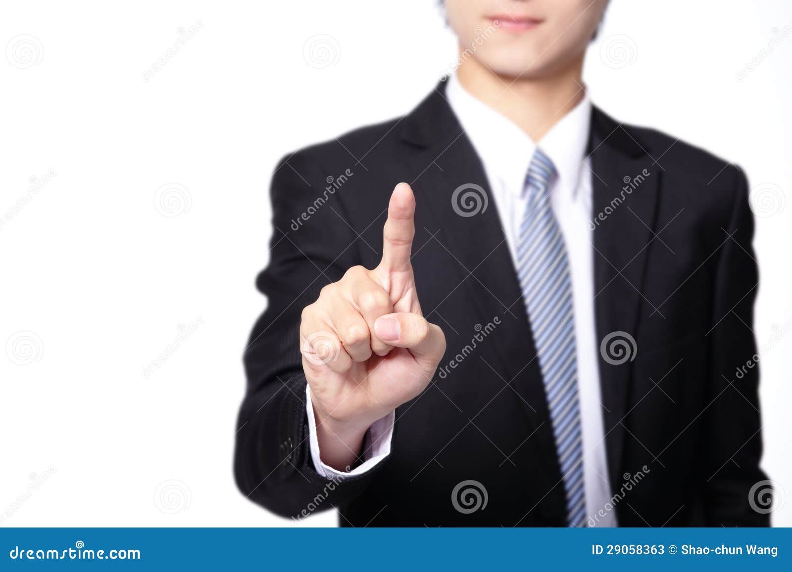 Business Man touch screen stock image. Image of gesture - 29058363