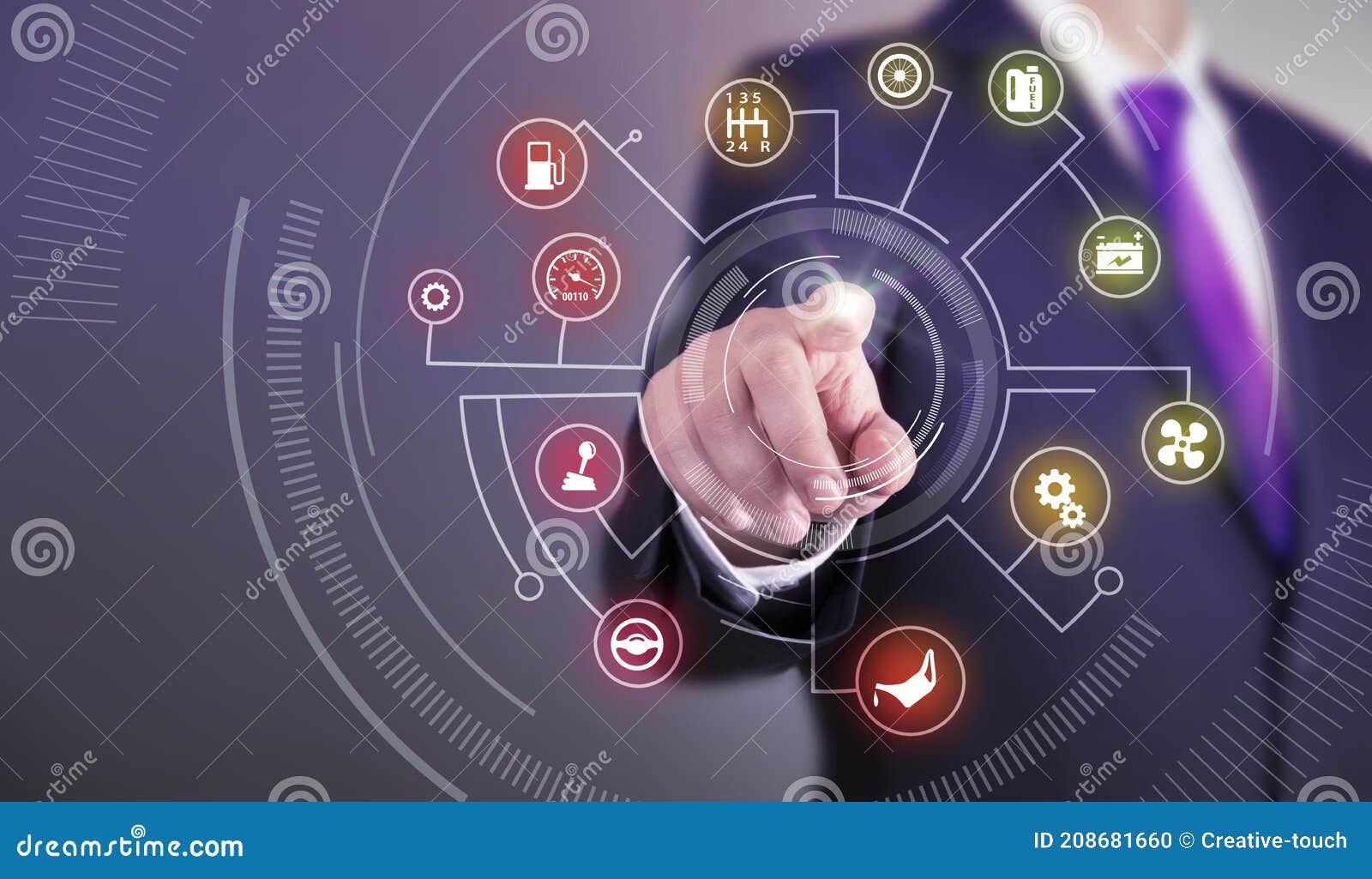 Business Man Touch Screen Concept - Automotive Stock Illustration ...